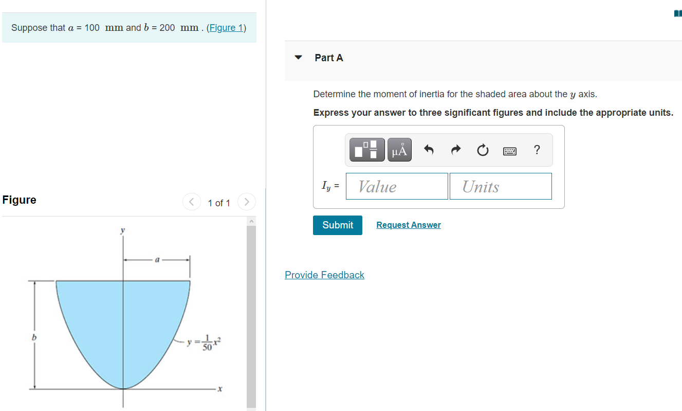 Solved Suppose that a = 100 mm and b = 200 mm . (Figure 1) | Chegg.com