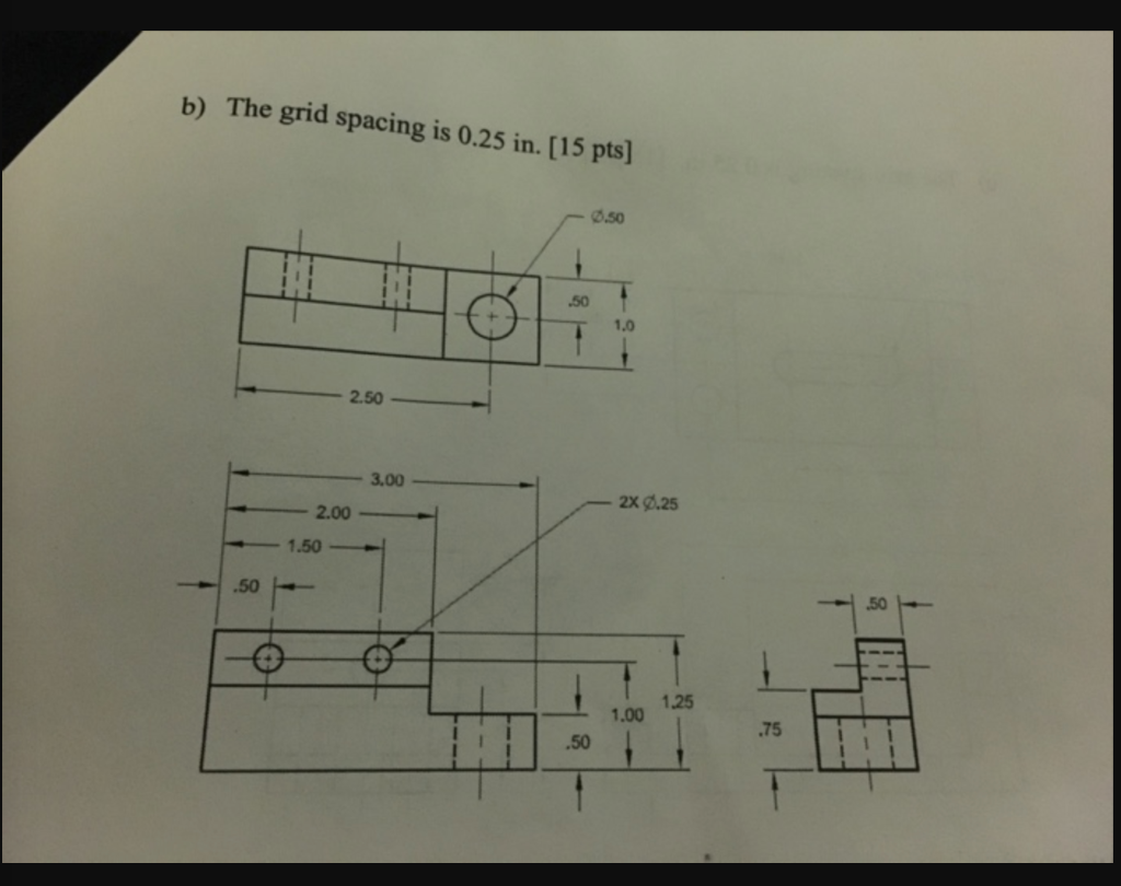 Solved From the Multiview drawings, create an accurate | Chegg.com