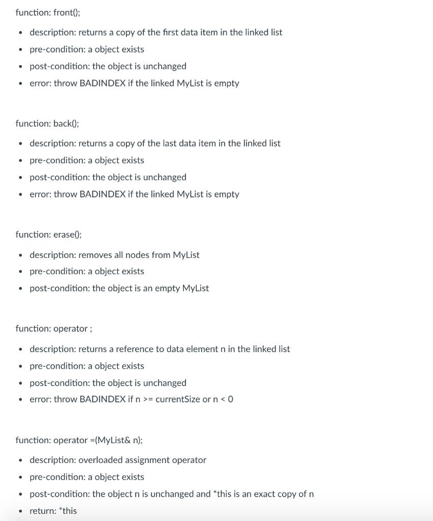Solved "Linked List" Provided: proj9-Containerlfc.h • | Chegg.com