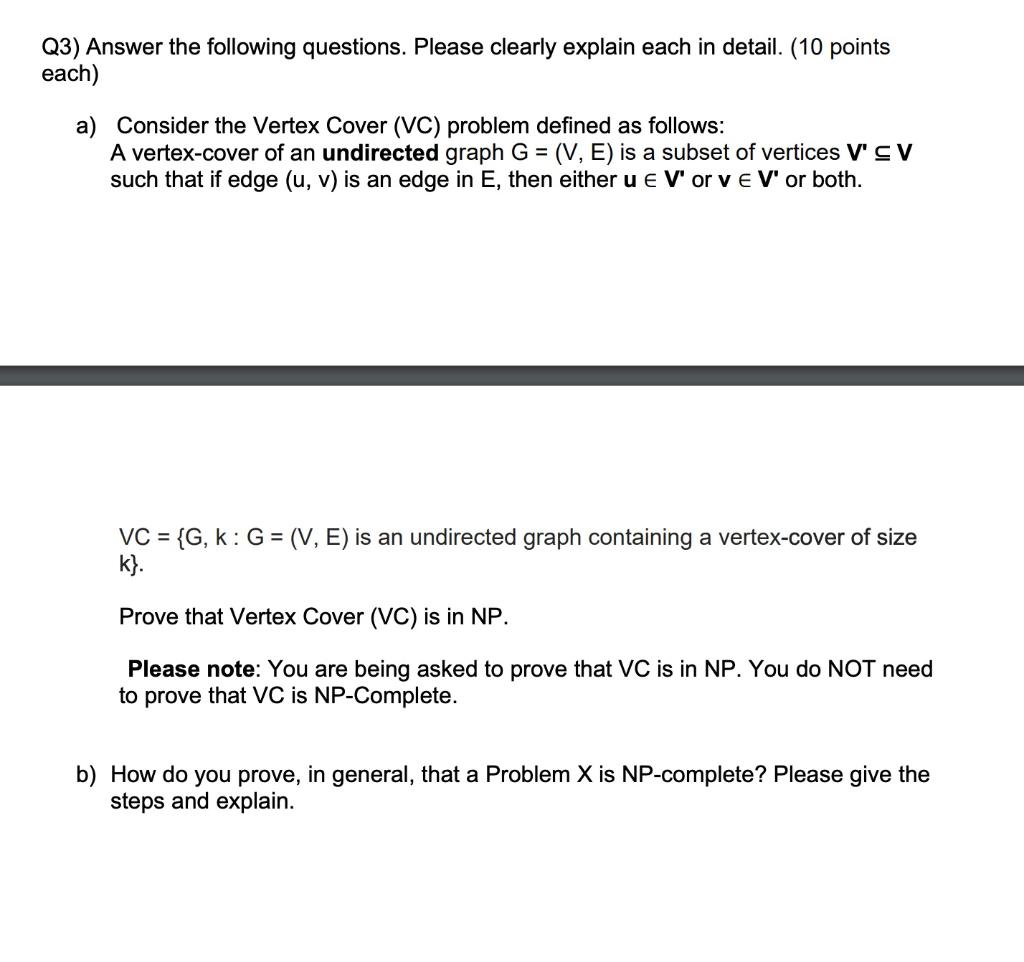 Q3) Answer the following questions. Please clearly | Chegg.com