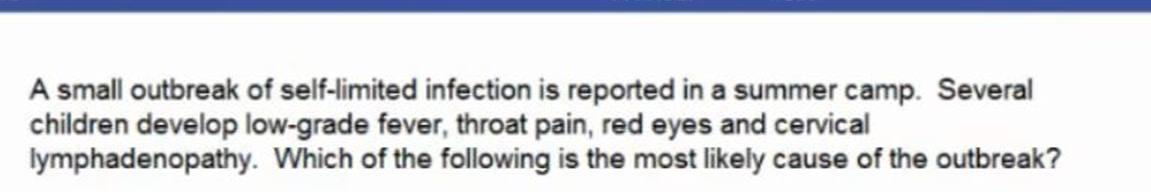 Solved A small outbreak of self-limited infection is | Chegg.com