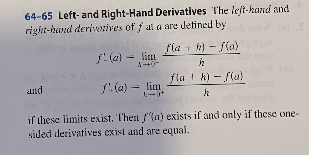 Solved 64-65 Left- and Right-Hand Derivatives The left-hand | Chegg.com