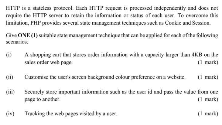Solved HTTP is a stateless protocol. Each HTTP request is | Chegg.com