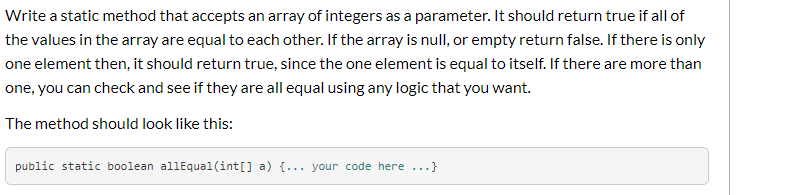 Solved Write a static method that accepts an array of | Chegg.com