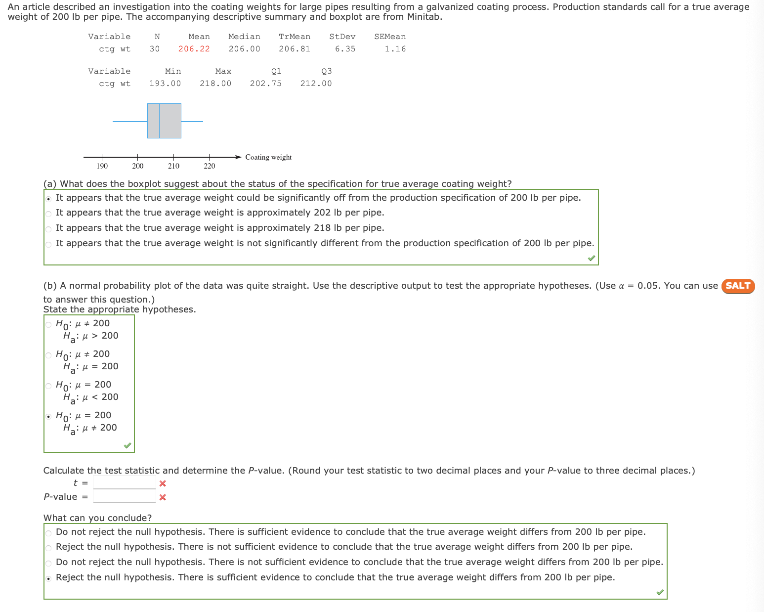Solved (a) What does the boxplot suggest about the status of | Chegg.com