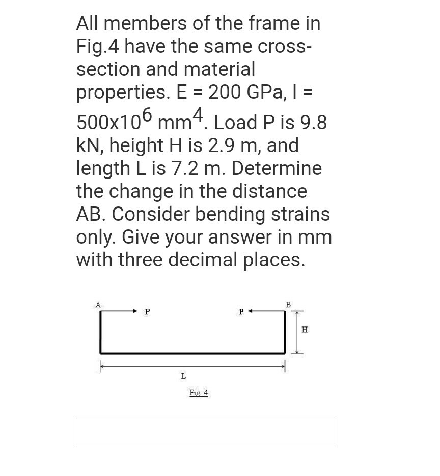 Solved All members of the frame in Fig.4 have the same | Chegg.com