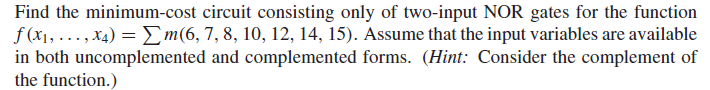 Solved Find the minimum-cost circuit consisting only of | Chegg.com