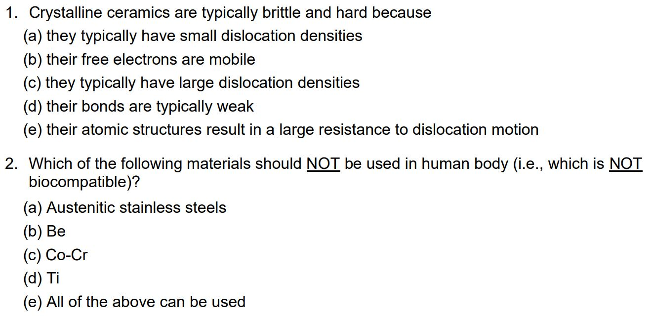 Solved 1. Crystalline ceramics are typically brittle and | Chegg.com