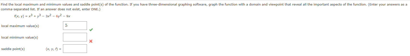 Solved comma-separated list. If an answer does not exist, | Chegg.com