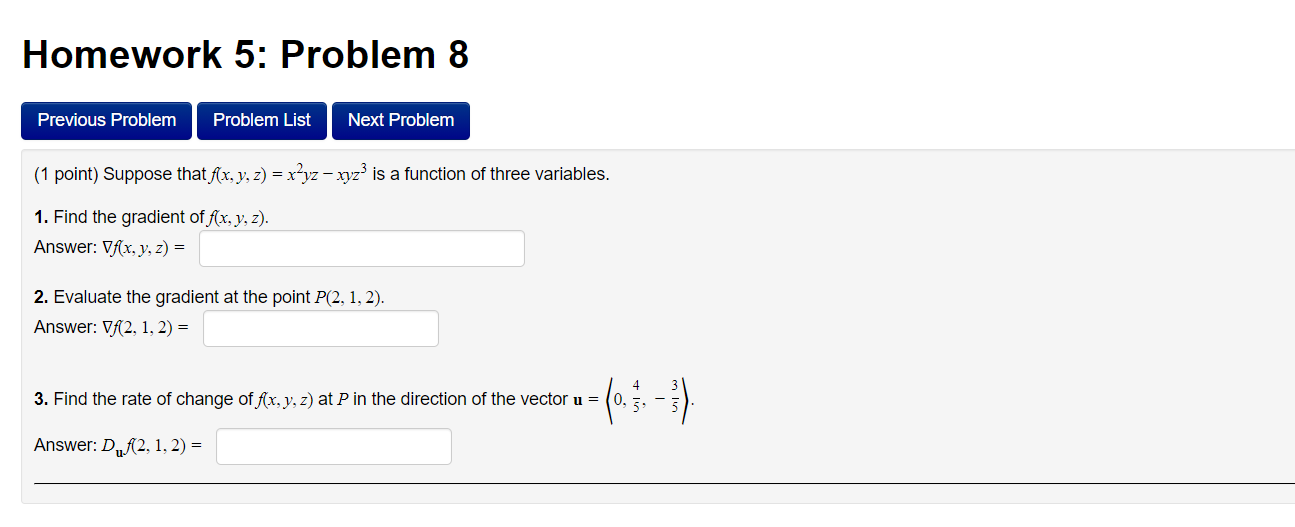 Solved Homework 5 Problem 8 Previous Problem Problem List 2895