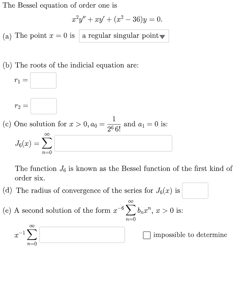 Solved The Bessel equation of ﻿order one | Chegg.com