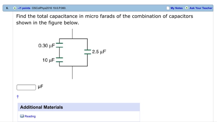 Solved Find the total capacitance in micro farads of the | Chegg.com