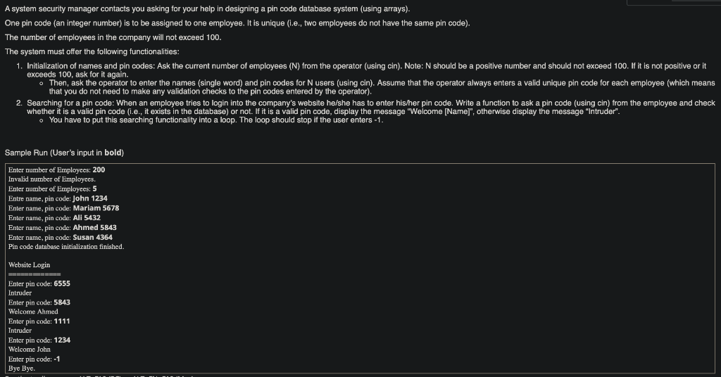 Solved A system security manager contacts you asking for | Chegg.com