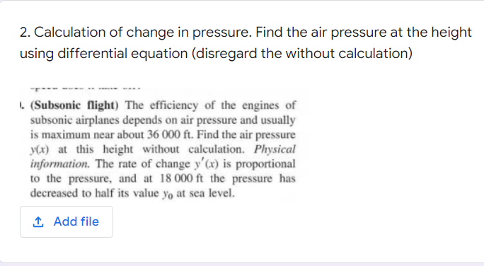 Solved 2. Calculation of change in pressure. Find the air | Chegg.com