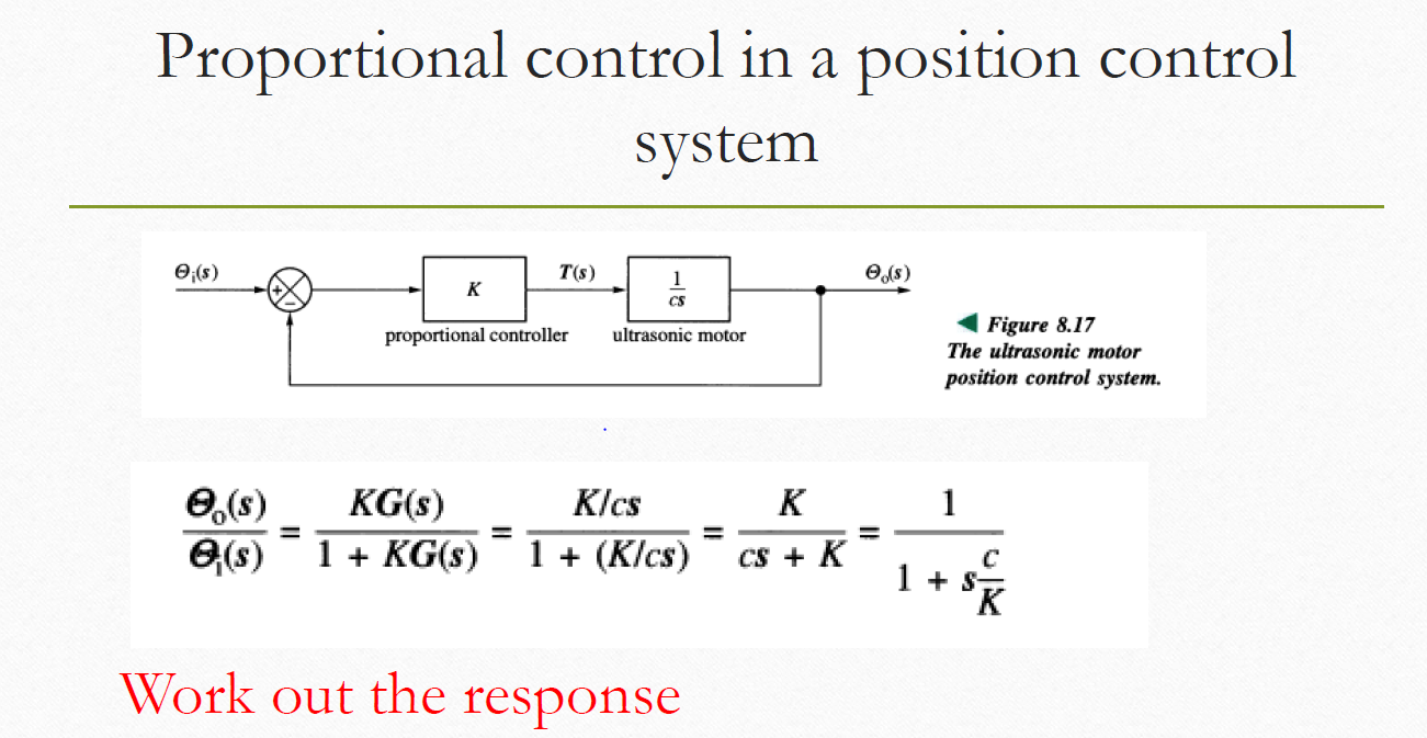 Solved Proportional control in a position control system ;) | Chegg.com