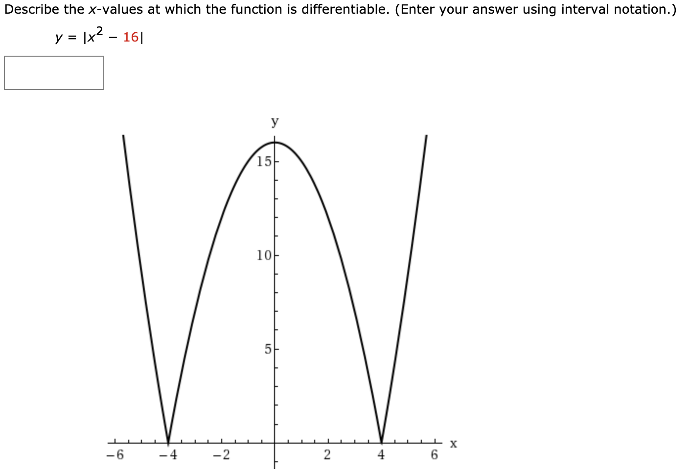 Solved Describe the x-values at which the function is | Chegg.com