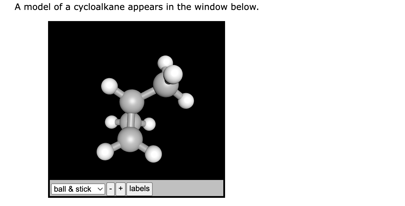 Solved A model of an alkane appears in the window below. | Chegg.com
