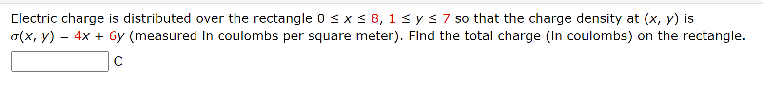 Solved Electric charge is distributed over the rectangle | Chegg.com