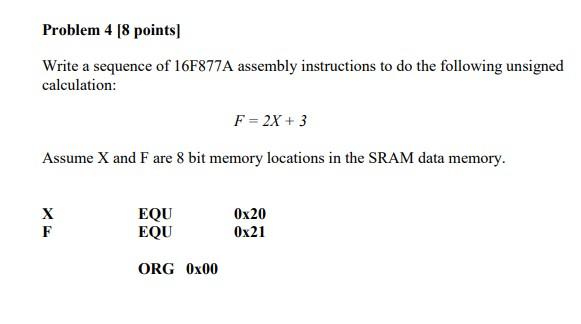 Solved Problem 4 8 Points Write A Sequence Of 16f877a 