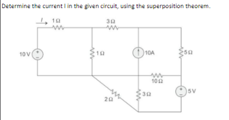 Solved Determine the current 1 in the given circuit, using | Chegg.com