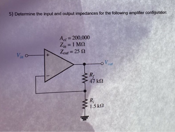 Solved Determine the input and output impedances for the | Chegg.com