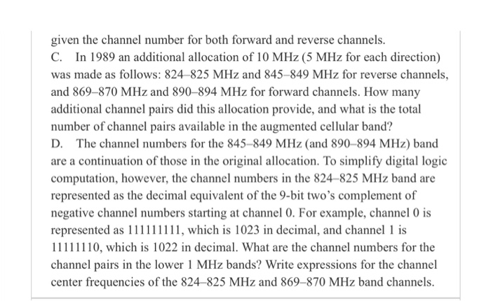 Solved Problem 4.1 The first FCC spectrum allocation for | Chegg.com