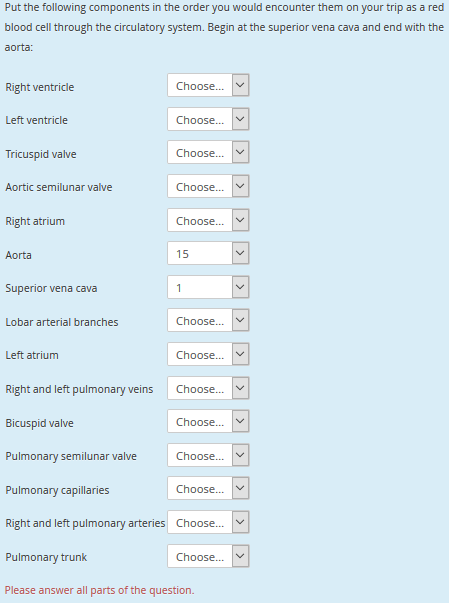 Solved Put the following components in the order you would | Chegg.com