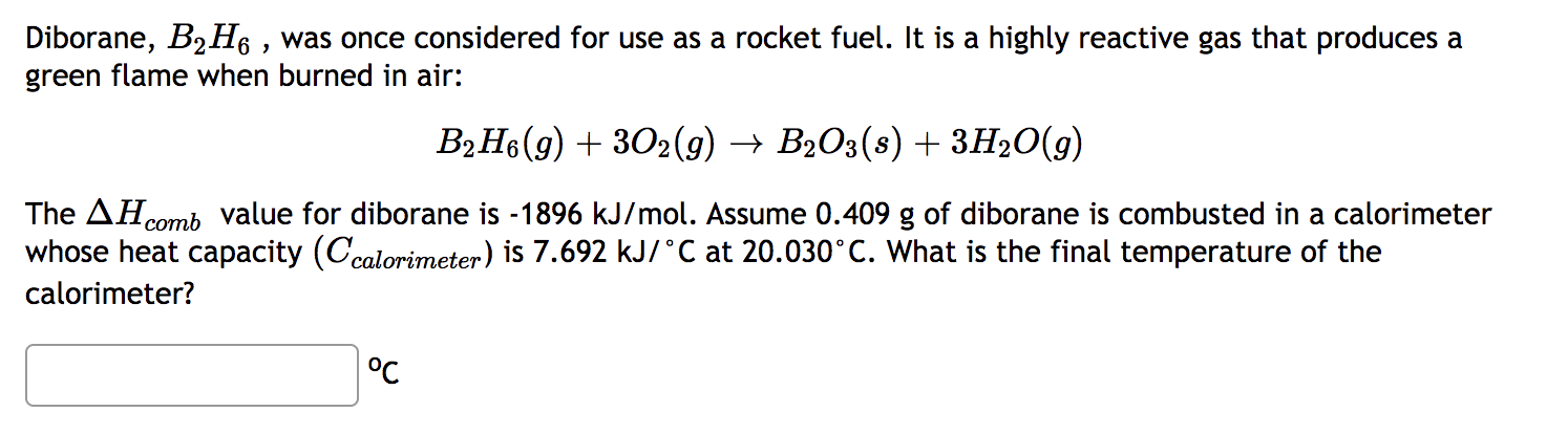 Solved Diborane, B2H6 , was once considered for use as a | Chegg.com