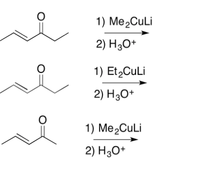 Solved 1) Me2CuLi 2) НаОт 1) Et2Culi 2) H30+ 1) Me2CuLi 2) | Chegg.com