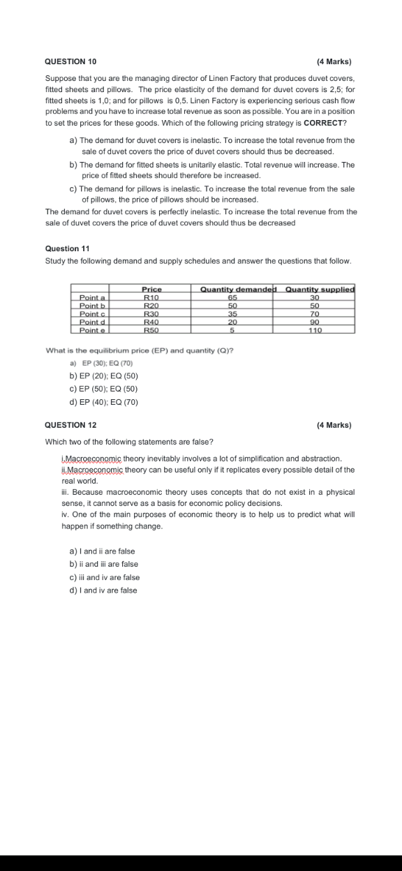 Solved QUESTION 10 (4 Marks) Suppose that you are the | Chegg.com
