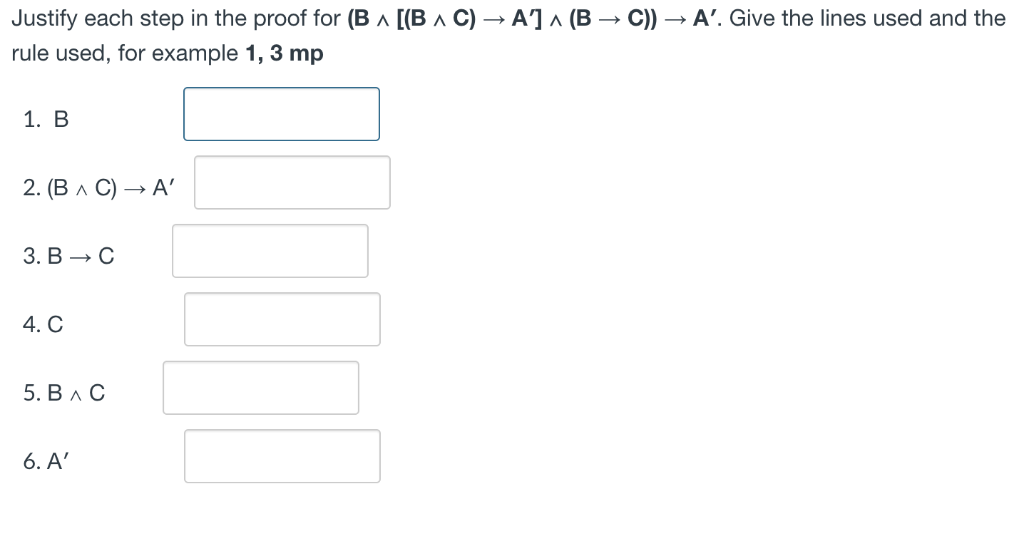 Solved A Justify each step in the proof for (B ^ [(BAC) A] ^ | Chegg.com