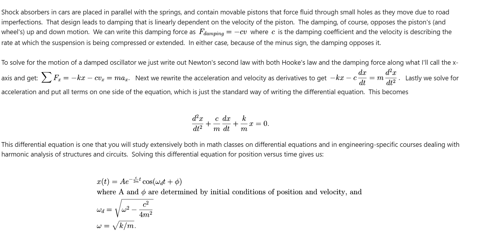 Solved How is this diff equation solved? PHysics. Damping. | Chegg.com