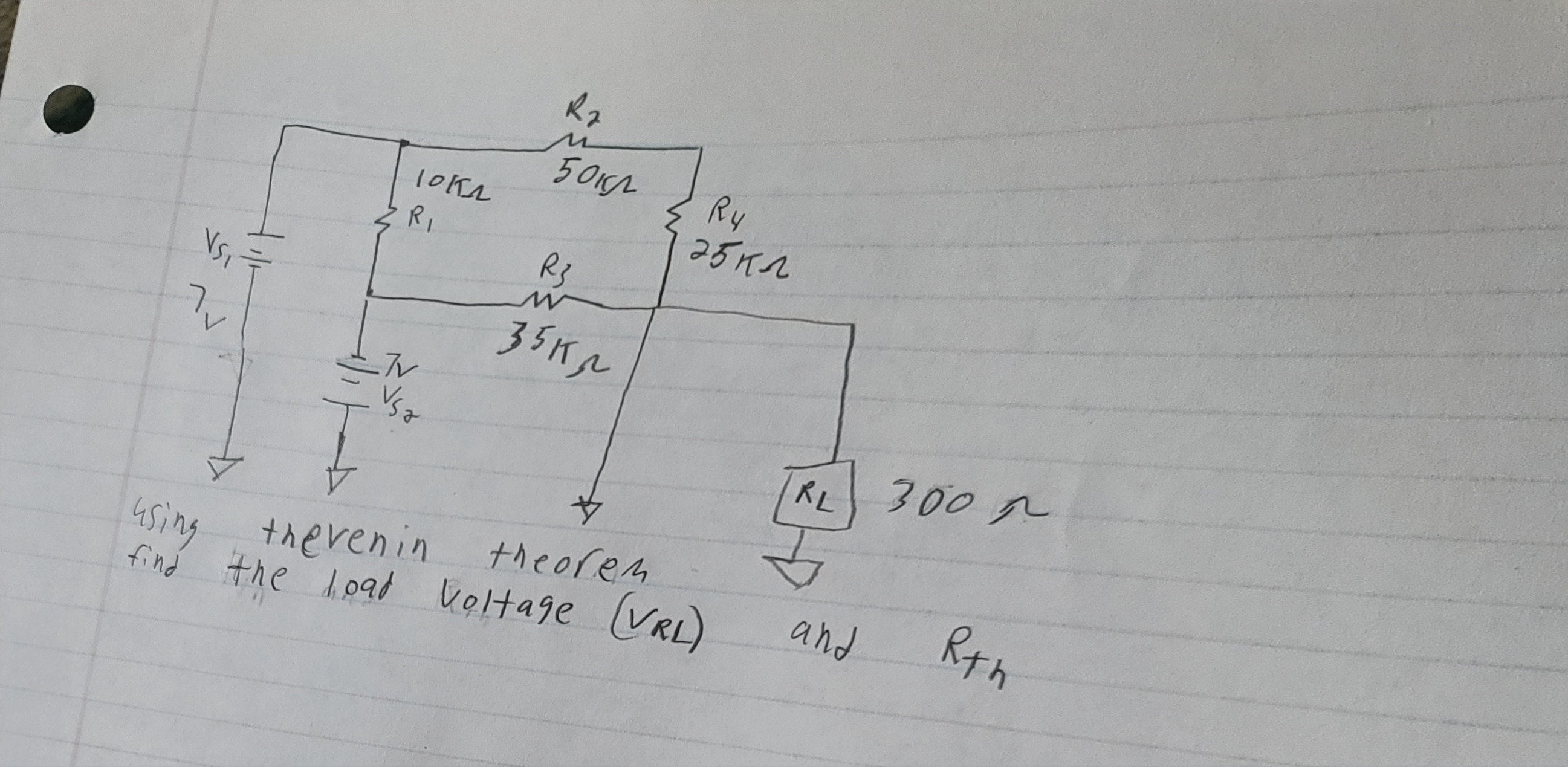 Solved using thevenin theorem find the load voltage (vRL) | Chegg.com