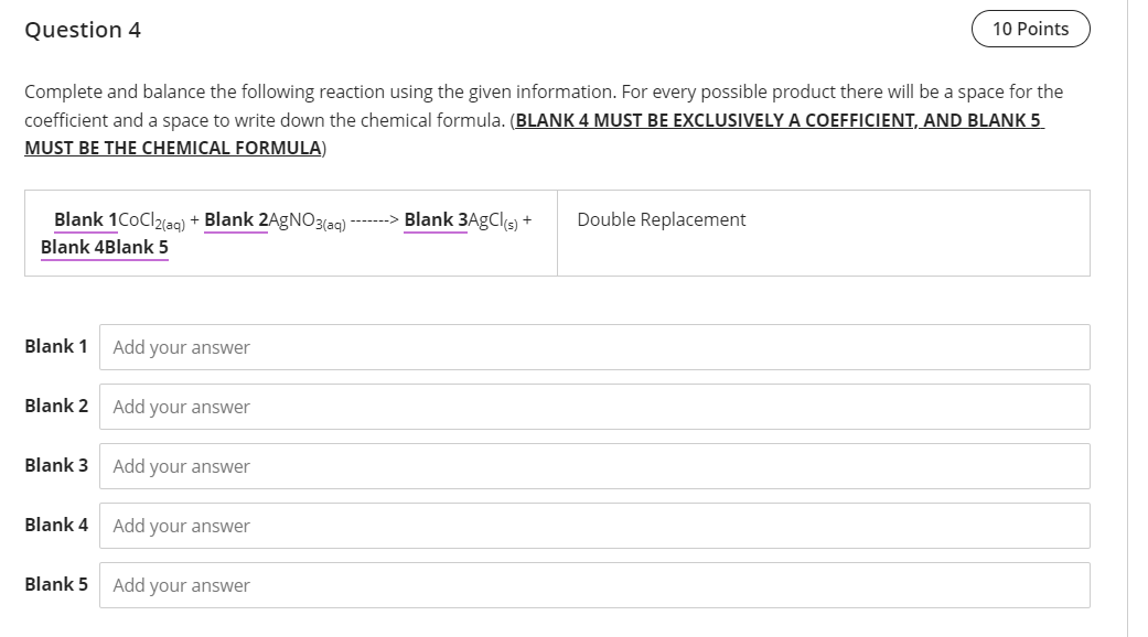 Solved Complete and balance the following reaction using the | Chegg.com
