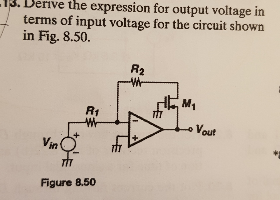 Solved 13. Derive the expression for output voltage in terms | Chegg.com