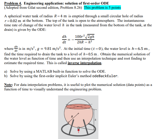 function [t, y] = odeBackEuler(dydt, tspan, y0, h) | Chegg.com