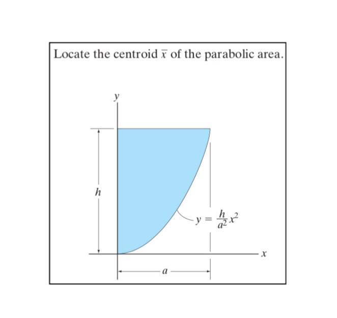 Solved Locate the centroid x bar of the parabolic area. | Chegg.com