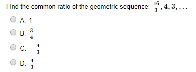Solved 16 Find the common ratio of the geometric sequence: , | Chegg.com