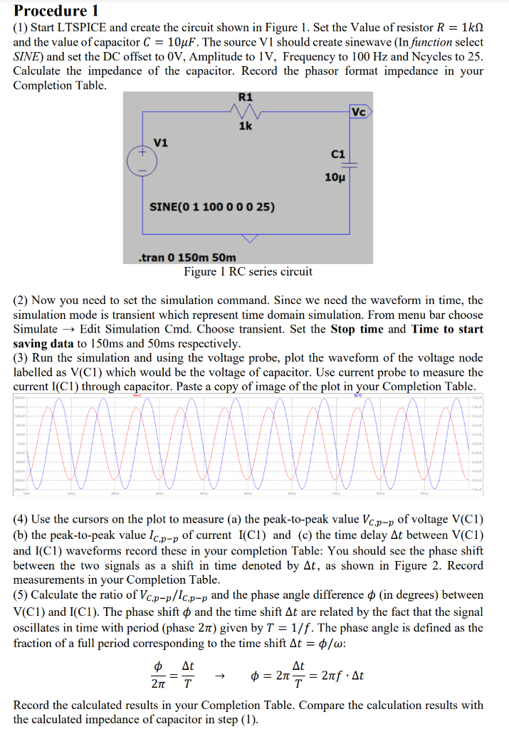 Solved Procedure 1 (1) Start LTSPICE and create the circuit | Chegg.com