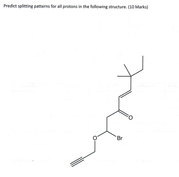 Solved Predict splitting patterns for all protons in the | Chegg.com
