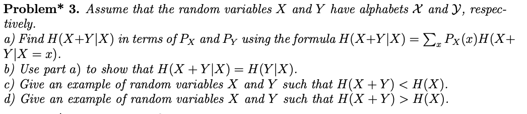 Problem 3 Assume That The Random Variables X And Y
