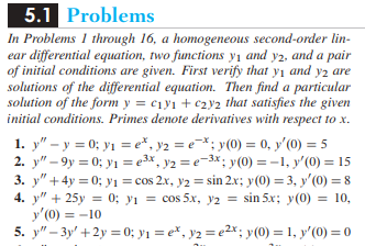 Solved In Problems 1 through 16, a homogeneous second-order | Chegg.com
