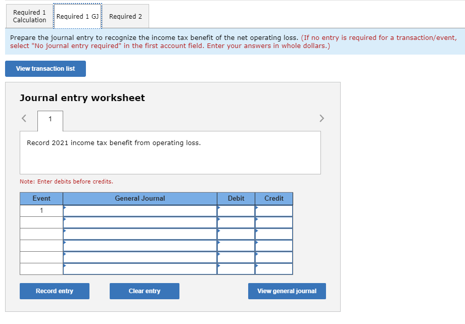 Solved Exercise 16-25 (Algo) Net operating loss carryback | Chegg.com