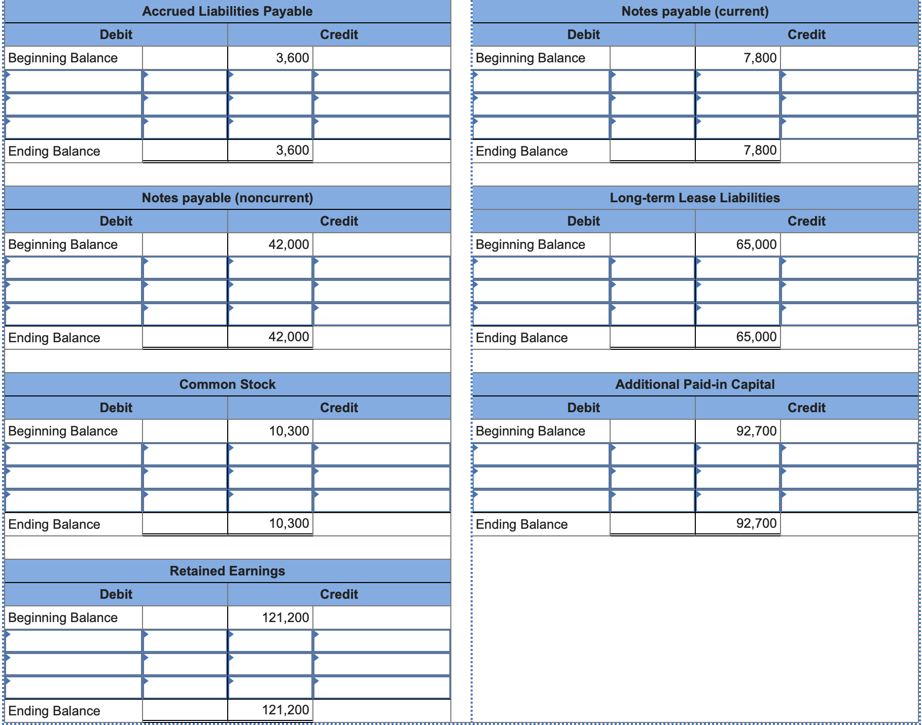 Solved गfAccrued Liabilities Payable Notes payable (current) | Chegg.com