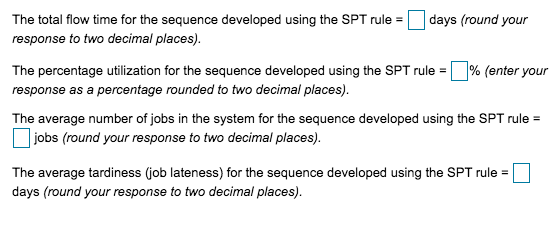 Solved b) Using the SPT (shortest processing time) decision | Chegg.com