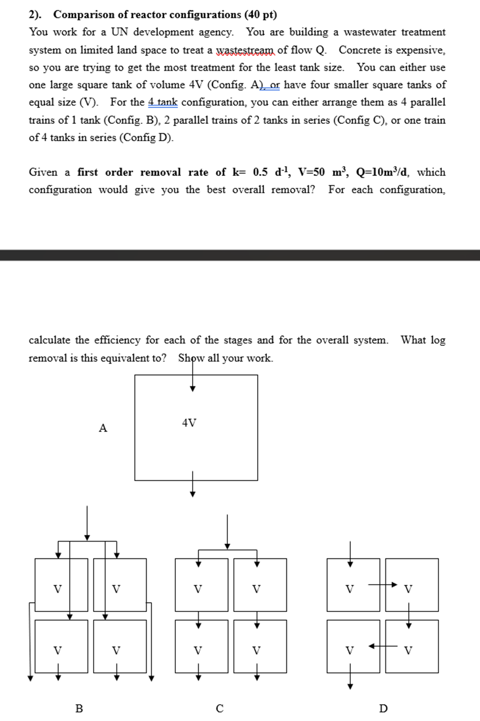 Solved 2). Comparison of reactor configurations (40 pt) You | Chegg.com