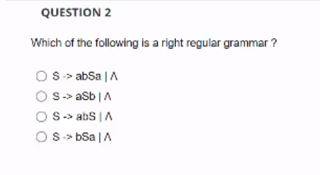 Solved QUESTION 2 Which of the following is a right regular | Chegg.com