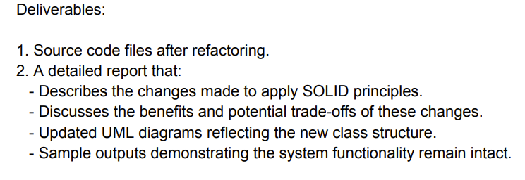 Solved Refactor the existing Library Management System to | Chegg.com