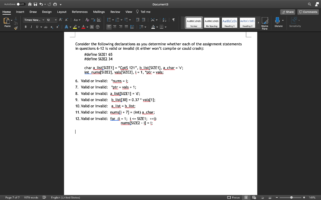Solved AutoSave OFF OFF ABS Document3 a Home Insert Draw | Chegg.com