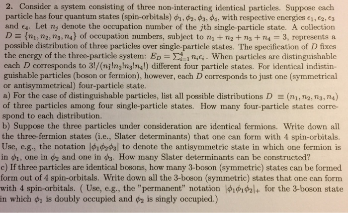 Solved 2. Consider a system consisting of three | Chegg.com